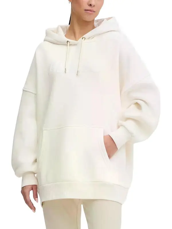 Guess Logo-embroidered Hoodie - Neutrals
