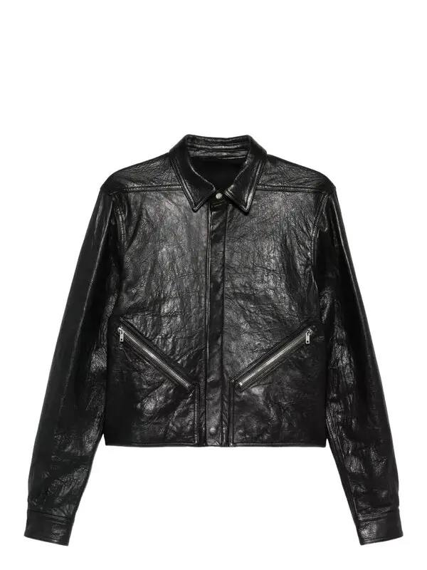 Rick Owens Leather Zip Jacket - Black