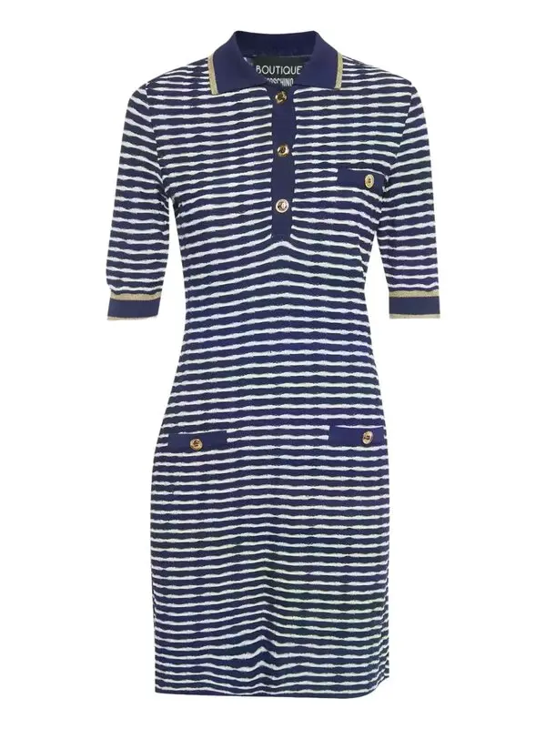Moschino Striped Mini Dress - Blue