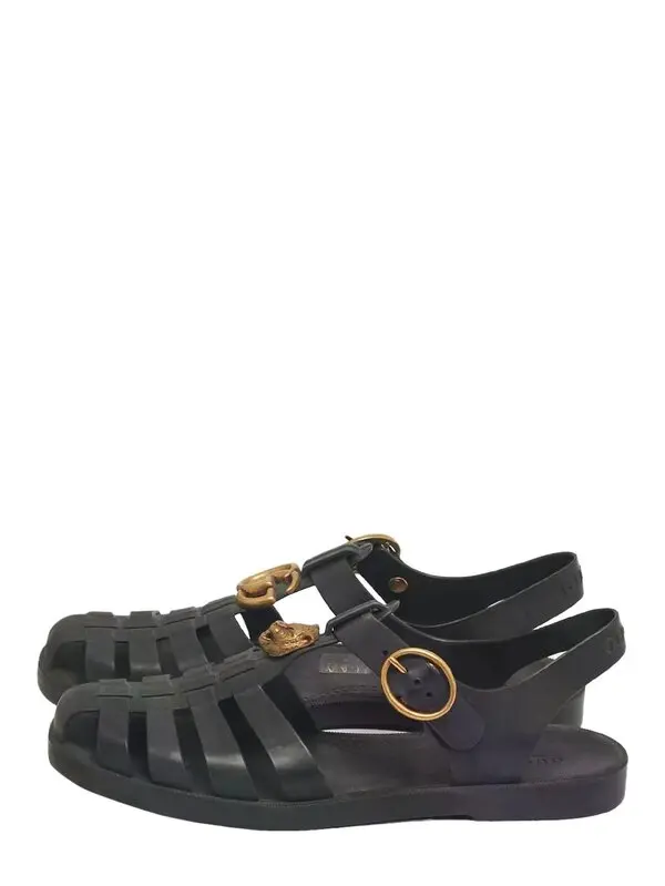 Gucci Tiger-head Sandals - Black