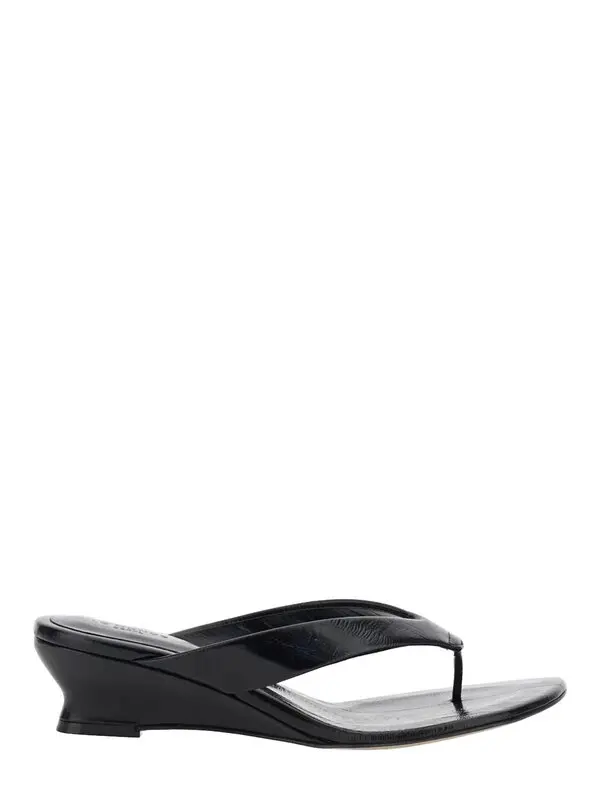 Le Monde Beryl Wedge Thong Sandals - Black