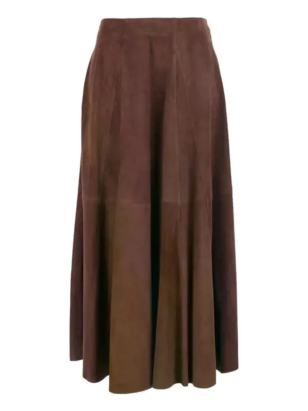 ARMA Panelled A-line Midi Skirt - Brown
