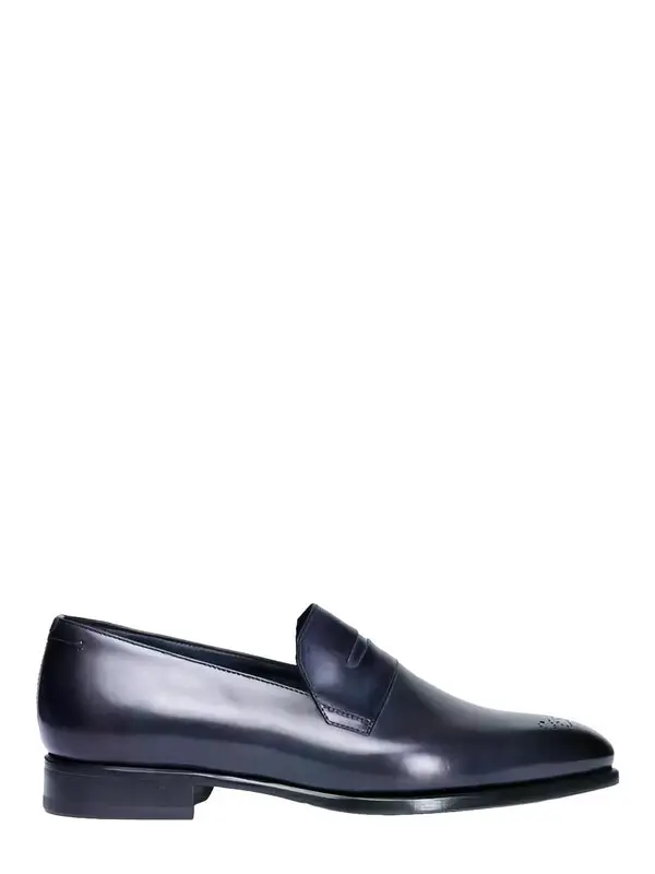Brioni Perforated Leather Loafers - Blue