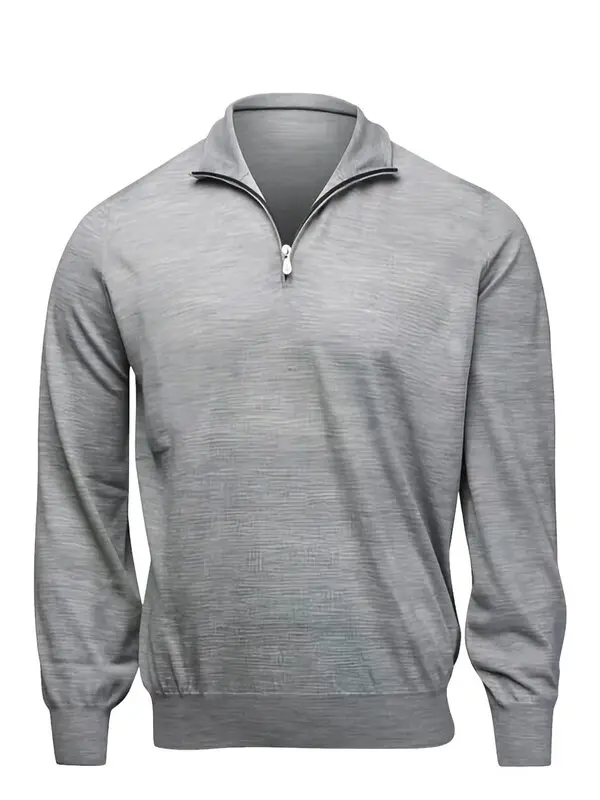 Brunello Cucinelli Zip-neck Sweater - Grey