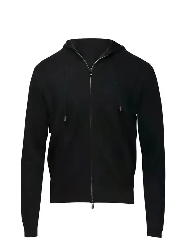 Isaia Hooded Zip-up - Black