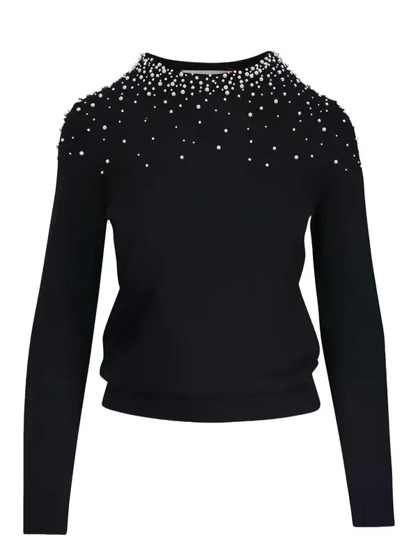 Carolina Herrera Pearl-embellished Pullover - Black