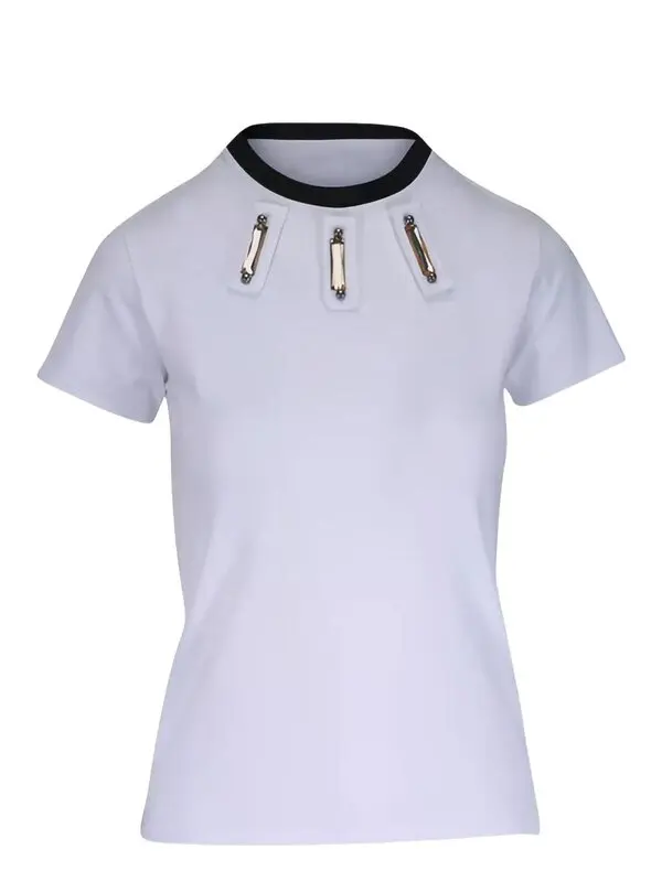 Dorothee Schumacher Embellished-neck Short-sleeve T-shirt - White