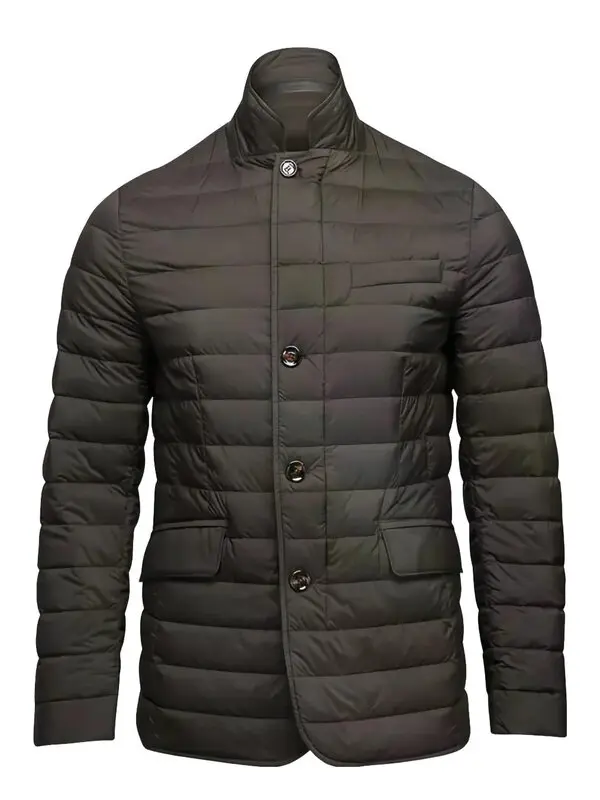MOORER Buttoned Padded Jacket - Brown