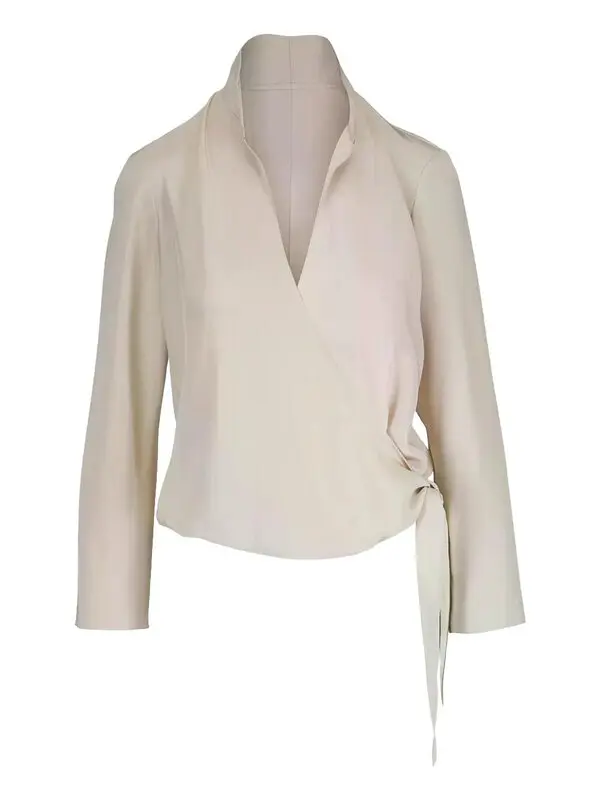 PETER COHEN Tie Wrap Silk Blouse - Neutrals