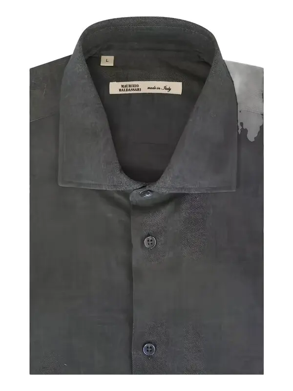 MAURIZIO BALDASSARI Herringbone Flannel Shirt - Grey
