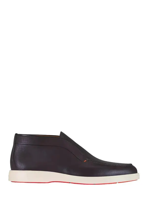 Santoni Slip-on Leather Boots - Brown