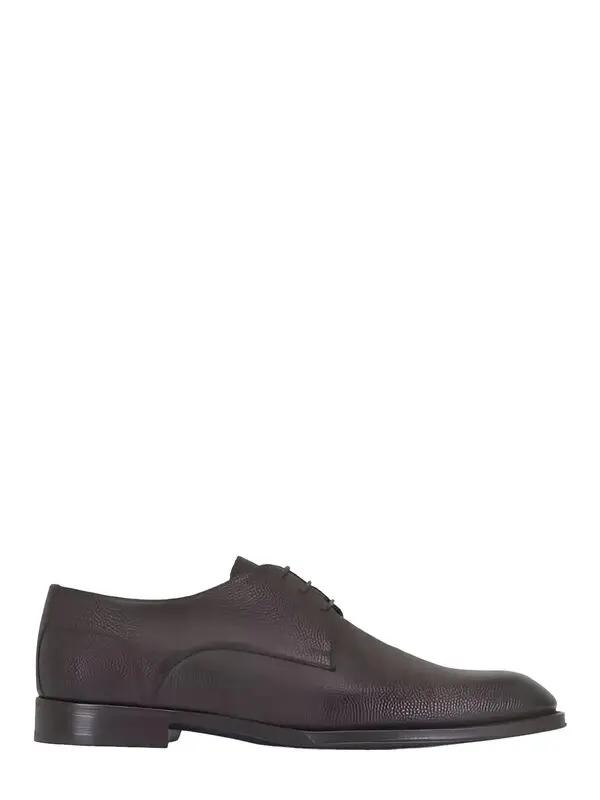 Di Bianco Cardano Grained Leather Derby Shoes - Brown
