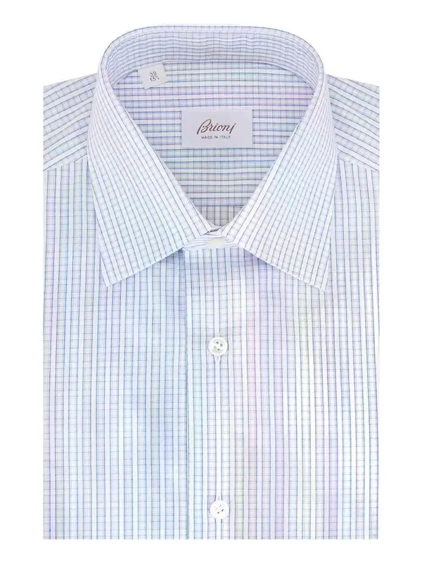 Brioni Checked-pattern Shirt - Blue