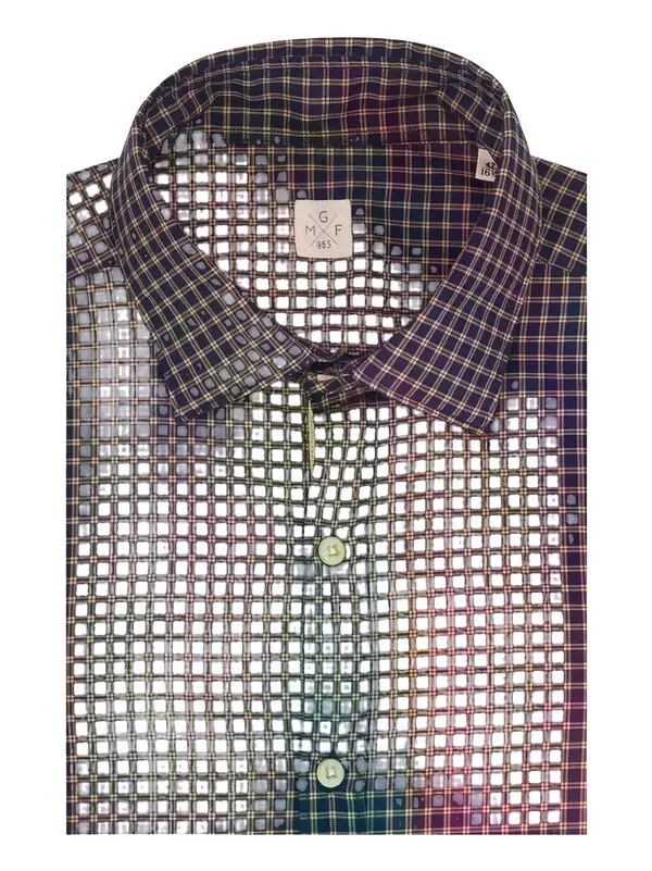 GMF965 Checked-pattern Shirt - Blue