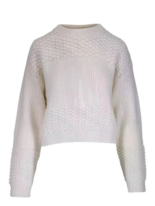 LISA YANG Signe Textured Crew-neck Sweater - Neutrals
