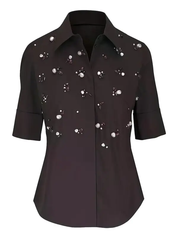 Dorothee Schumacher Embellished Short-sleeve Blouse - Brown