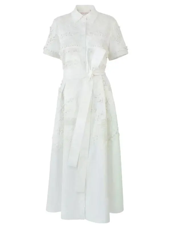 Carolina Herrera Embroidered Midi Dress - White