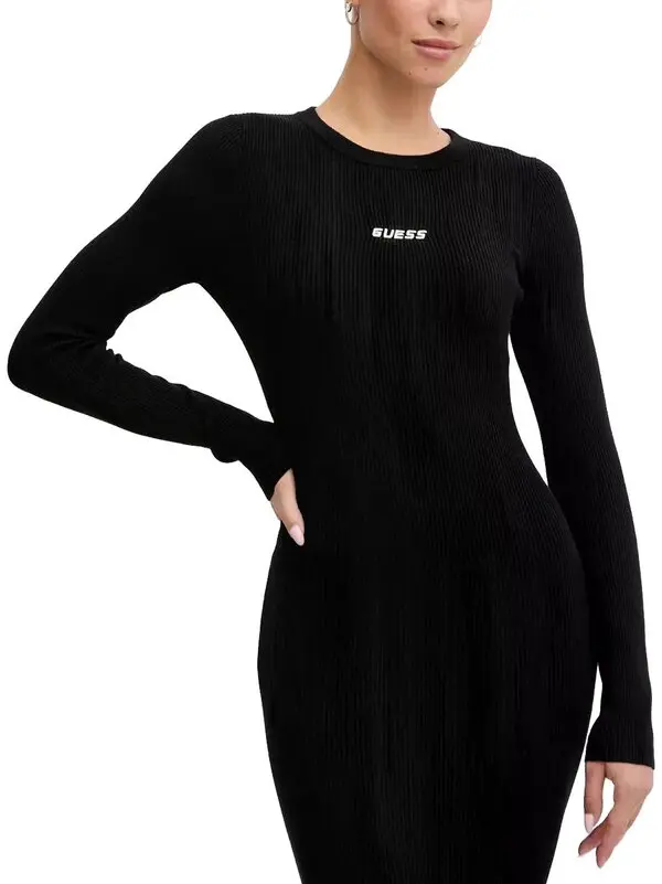 Guess Long-sleeve Maxi Dress - Black
