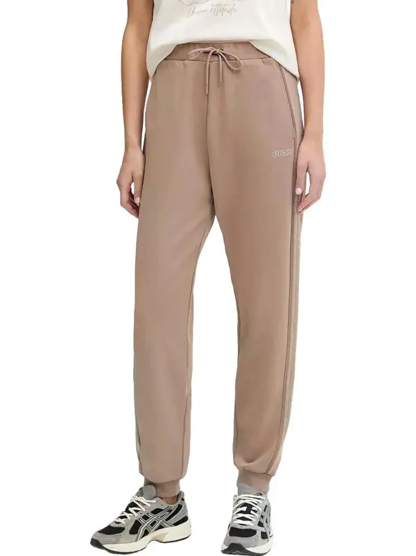 Guess Logo-embroidered Track Pants - Neutrals