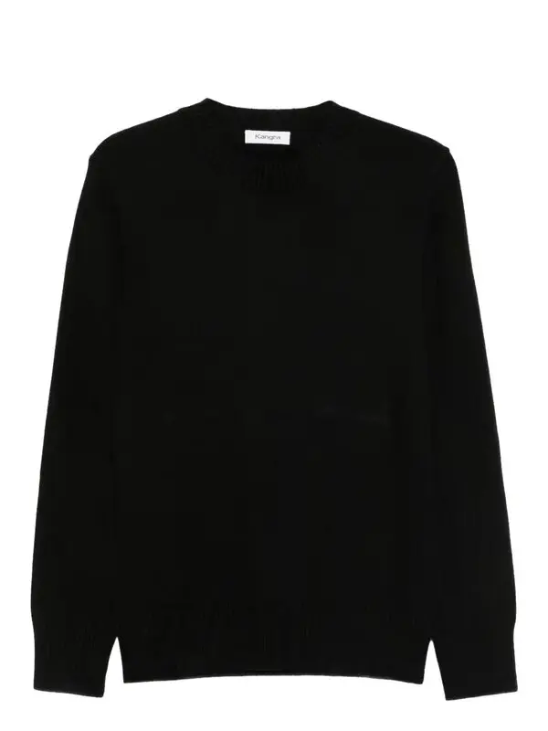 KANGRA Crew Neck Long Sleeve Sweater - Black