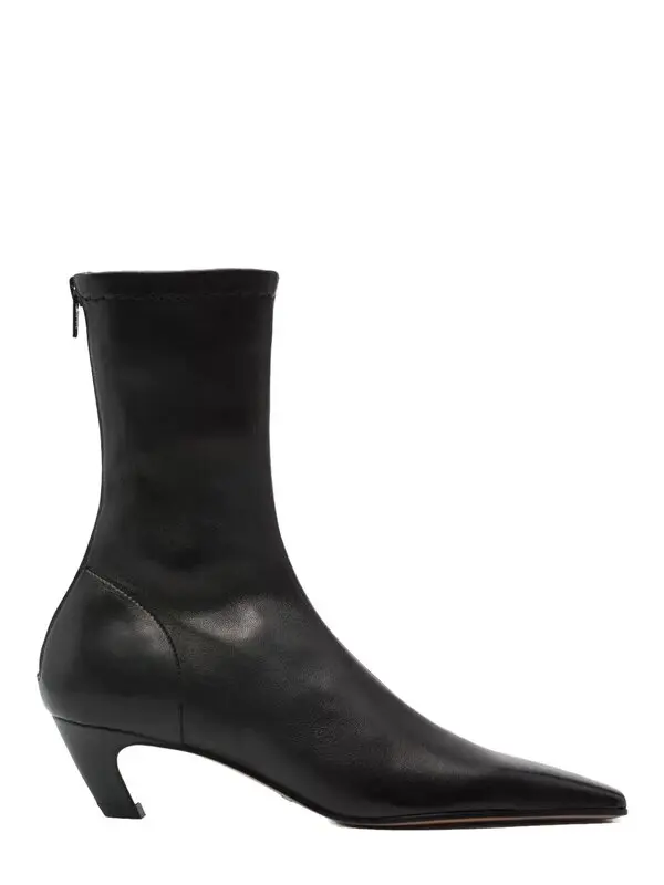 Khaite Square Toe Heeled Boots - Black