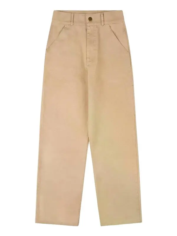 SPORTY & RICH Patch-pocket Wide-leg Trousers - Neutrals