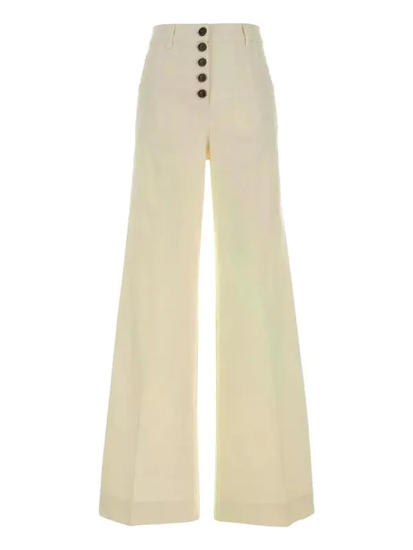 Etro Pegaso Buttons Flared Jeans - White