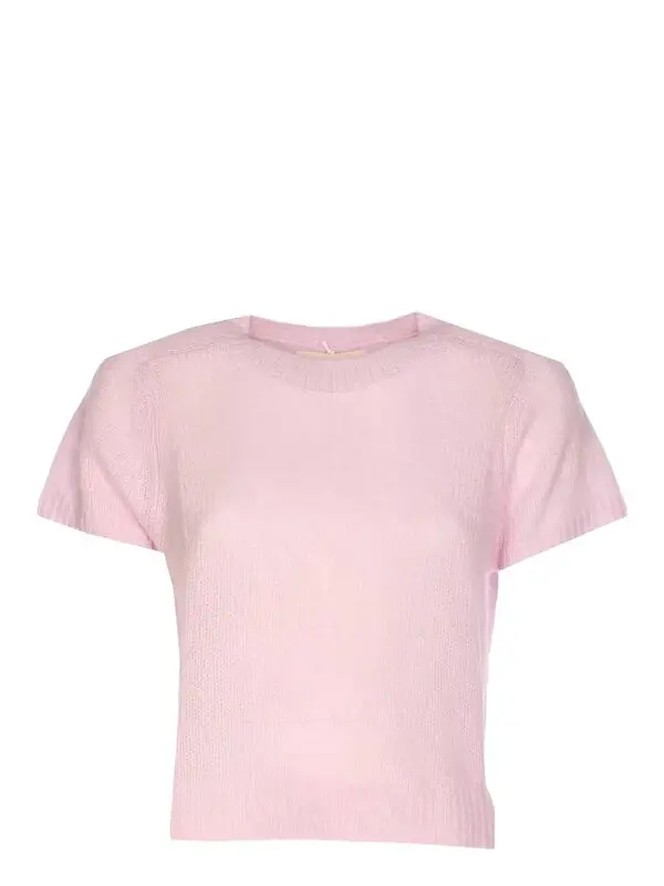 LISA YANG Crewneck Knitted T-shirt - Pink