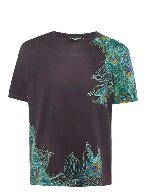 Dolce & Gabbana Peacock Print T-shirt - Purple