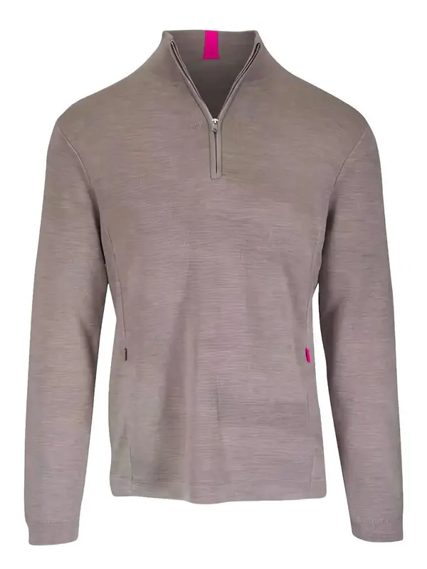 G/fore Zip-neck Merino Wool Sweater - Neutrals