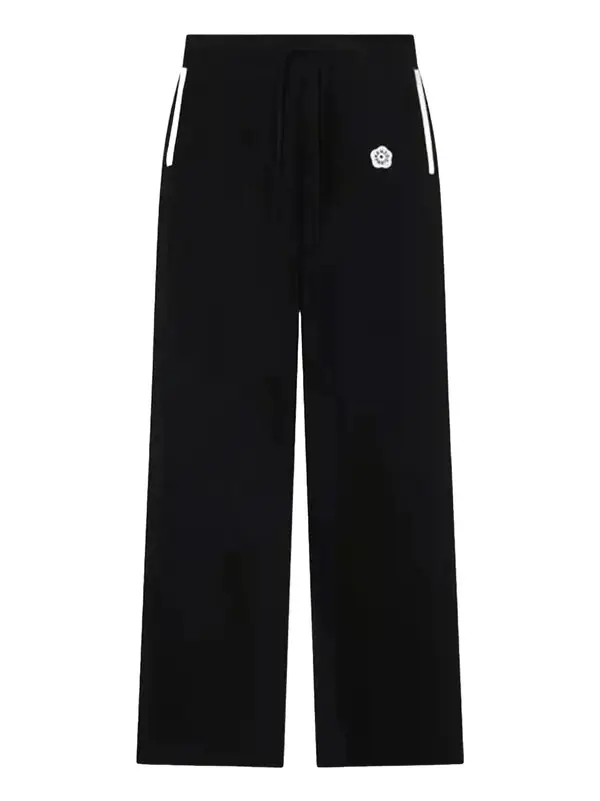 Kenzo Flower-embroidered Track Pants - Black