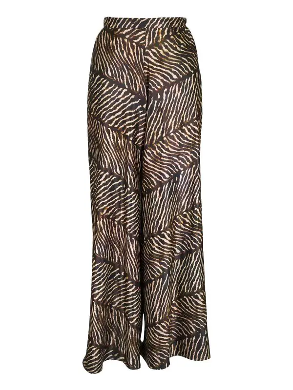PETER COHEN Animal-print Palazzo Pants - Brown