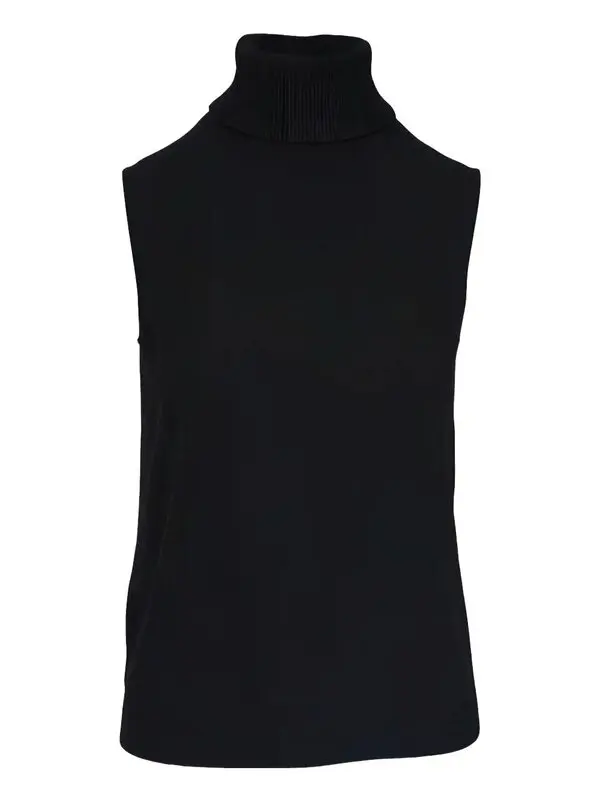 Lafayette 148 New York Turtleneck Knit Vest - Black