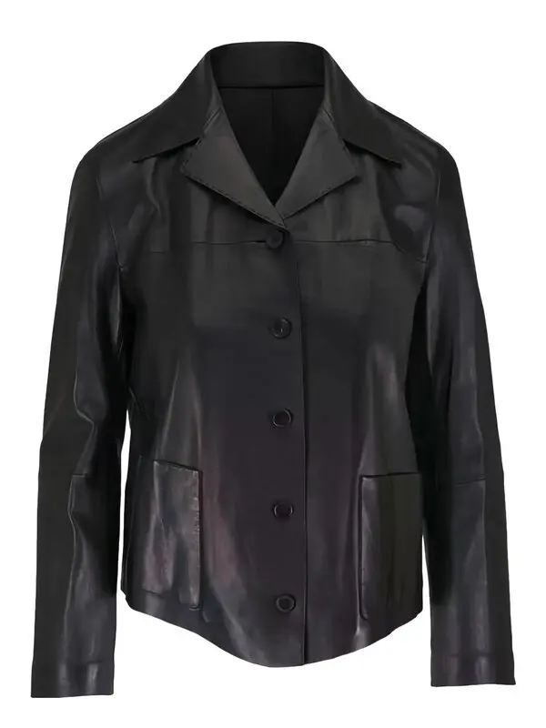 Lafayette 148 New York Button-fastening Leather Jacket - Black