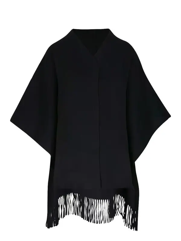 Lafayette 148 New York V-neck Fringe Coat - Black