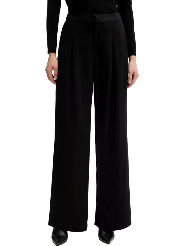 Guess Pleated Wide Leg Trousers - Black