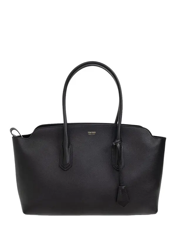 TOM FORD Large Leather Shopper - Black