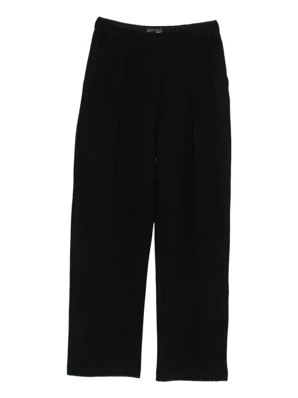 Emporio Armani Cotton Blend Trousers - Black