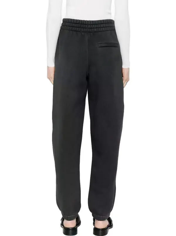 Alexander Wang Crystal Hotfix Logo Sweatpants In Brushed Terry - Black