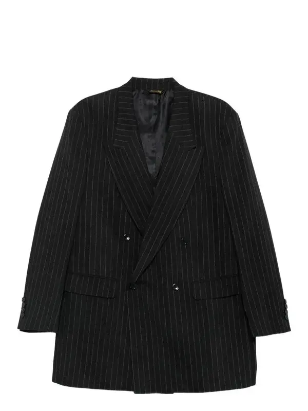 PAURA Nicos Pinstripe Double-breasted Blazer - Grey