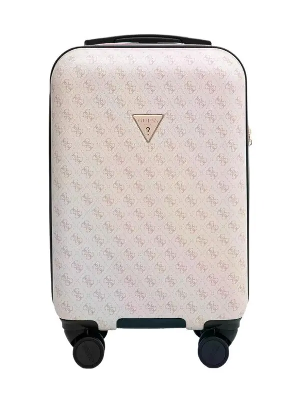 Guess Monogrammed Four-wheel Suitcase - Neutrals