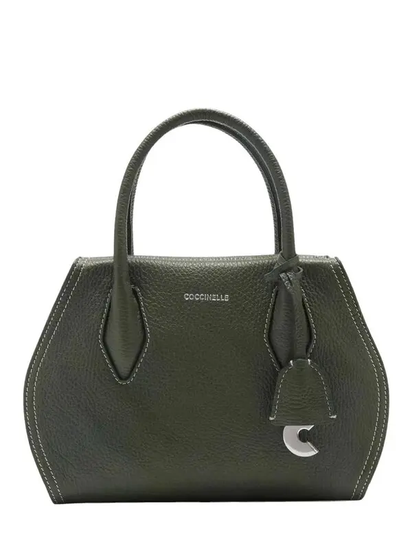 COCCINELLE Top Handle Tote Bag With Logo Charm - Green