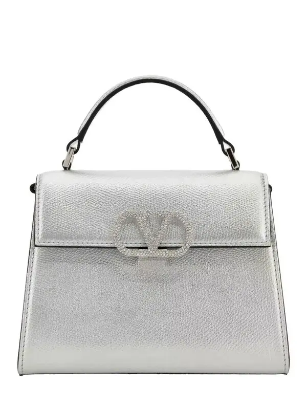 Valentino Garavani Mini Leather Tote - Silver