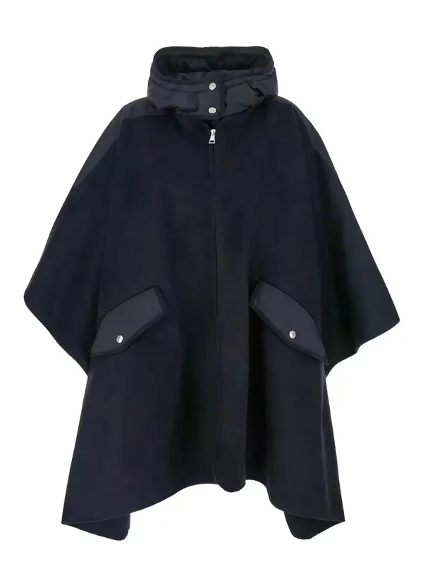 Moncler Front-pocket Hooded Cape - Blue