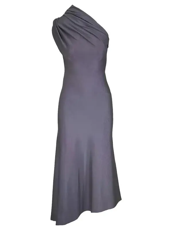 Khaite One-shoulder Ruched Dress - Grey