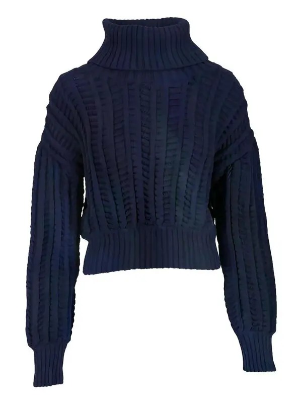 KZ_K STUDIO Kusari Roll-neck Knitwear Sweatshirt - Blue