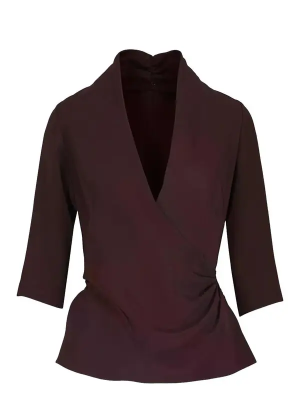 PETER COHEN V-neck Tie-detail Blouse - Brown