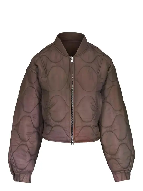 AGOLDE Iona Quilted Bomber Jacket - Brown
