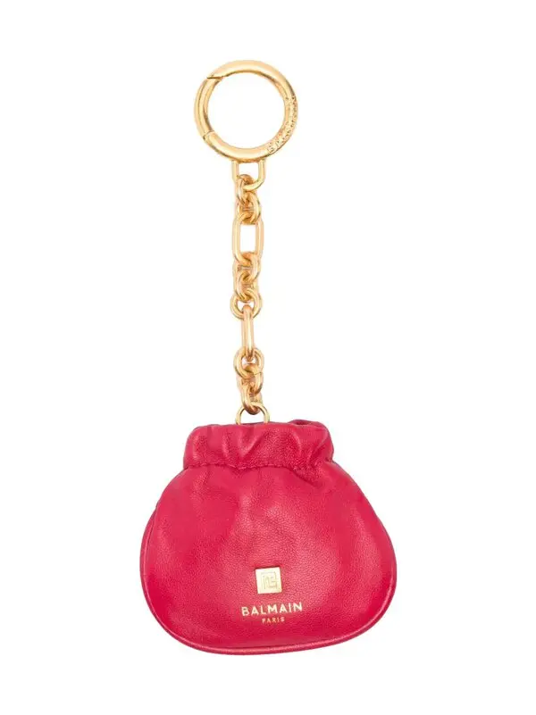 Balmain Pouch Chain Keyring - Red