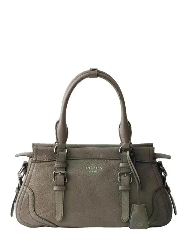 Prada Leather Tote Bag - Grey